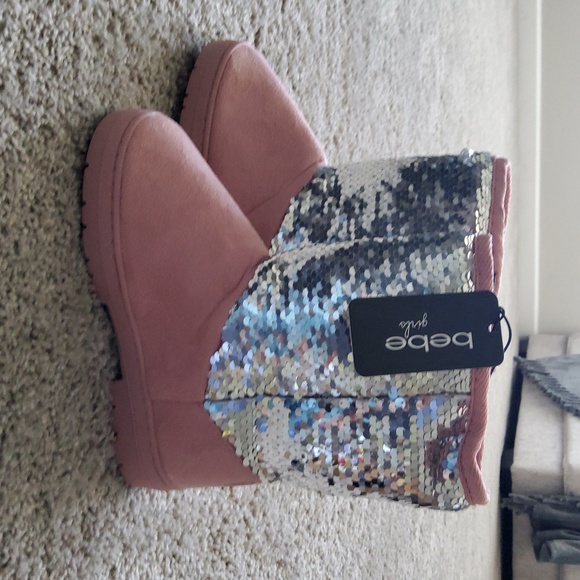 bebe | Shoes | Bebe Pink Boots With Silver | Poshmark
